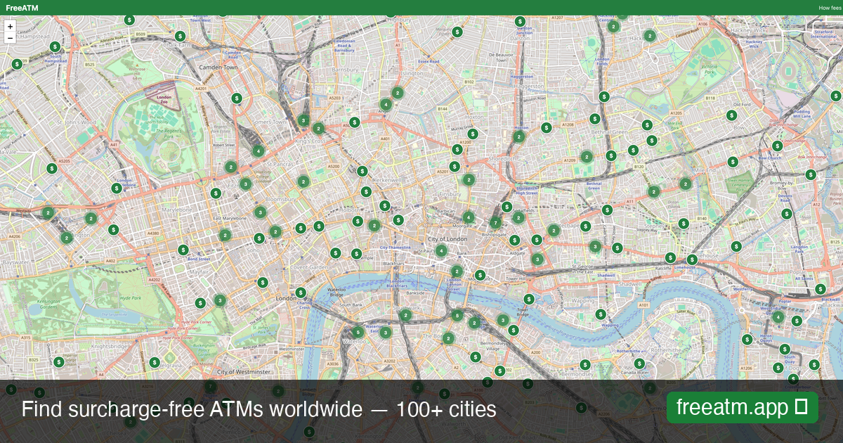 FreeATM.app: How to Find Surcharge-Free Cash Machines When You Travel